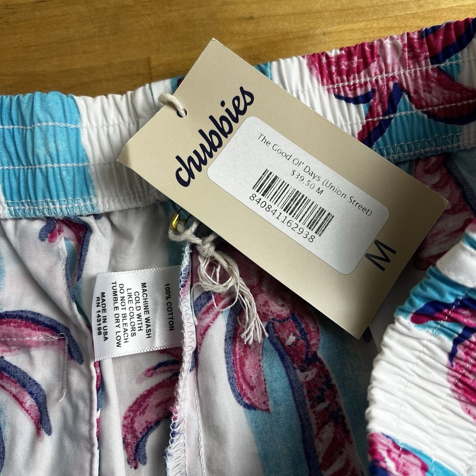 Chubbies Womens Shorts Pull On Palm Tree Tropical Print 100% Cotton ...