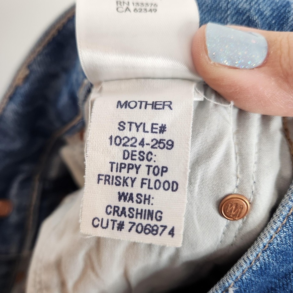 MOTHER Superior Jeans Womens 26 Blue Tippy Top Frisky Flood High Rise ...