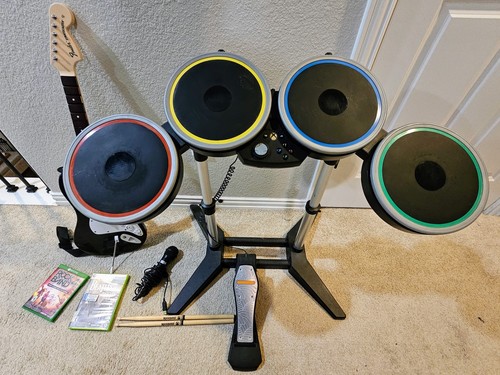 Rock Band 4 Full Band Bundle (Xbox One/360) – Guitar, Drums, Mic ...