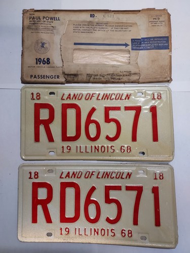1968 NOS illinois license plates | eBay