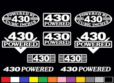 10 DECAL SET 430 CI V8 POWERED ENGINE WILDCAT STICKERS EMBLEMS VINYL ...