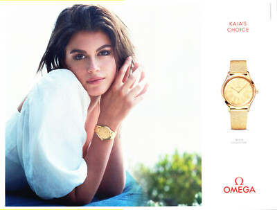 OMEGA WATCH MAGAZINE promo ad #104 ORIGINAL KAIA GERBER 2 PGS | eBay