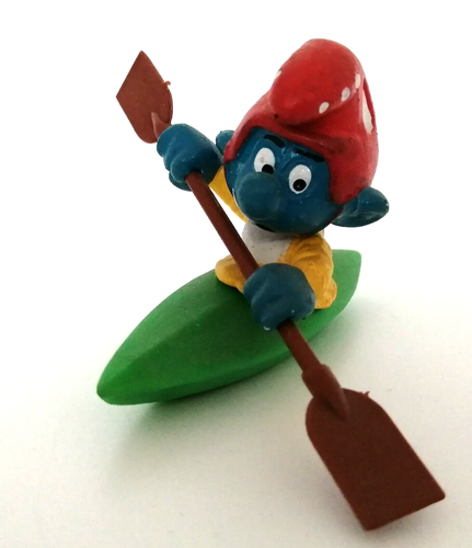 Vintage Smurf 40502 Canoe Kayak Figure 1980s PVC Toy Figurine | eBay