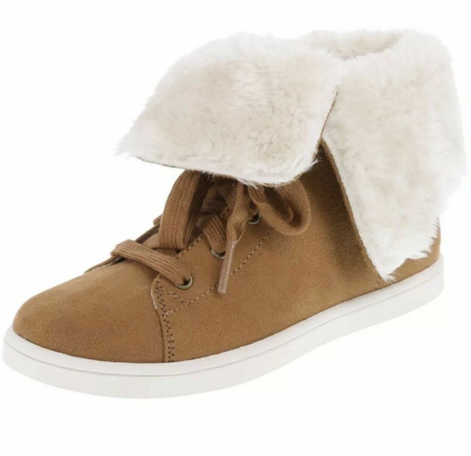 Airwalk Girls' Molly Hi Top Cognac Faux Fur Fashion Boots Sneakers ...
