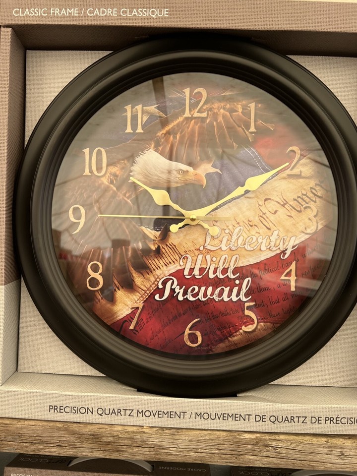 Reflective Art ‘ Liberty Will Prevail’ Classic Wall Clock, 16-Inch ...