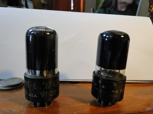 KEN-RAD JAN-CKR-6SN7GT/VT-231 & ADMIRAL LABELED(NU) 6SN7GT BLACK GLASS ...
