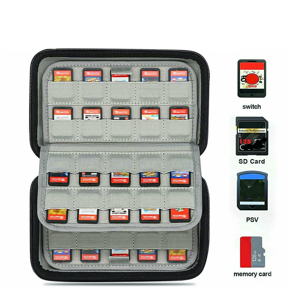 80-Slot Game Cartridge SD Card Holder Storage Bag for Nintendo Switch ...