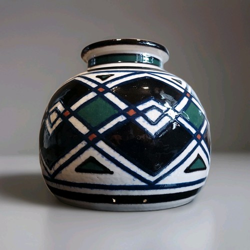 Vase En Céramique Émaillée Paul Jacquet Savoie Mid Century Géométrique ...