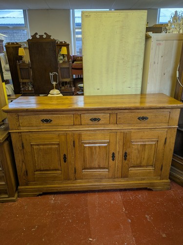 Large Solid Oak Sideboard Rustic Farmhouse Style Storage Cabinet | eBay UK