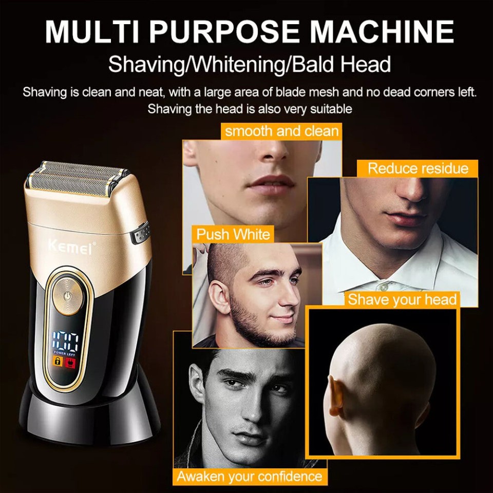 Electric Cordless Foil Shaver USB Rechargeable Wet/Dry Shaver Razor Men ...