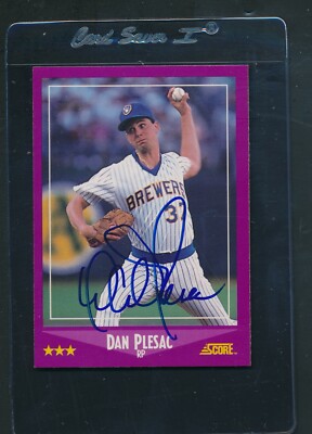1988 Score #77 Dan Plesac Brewers Signed Auto *C4372 | eBay