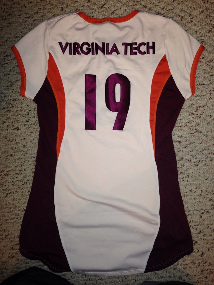 Nike Virginia Tech Hokies #19 White Game Worn Volleyball Jersey | eBay