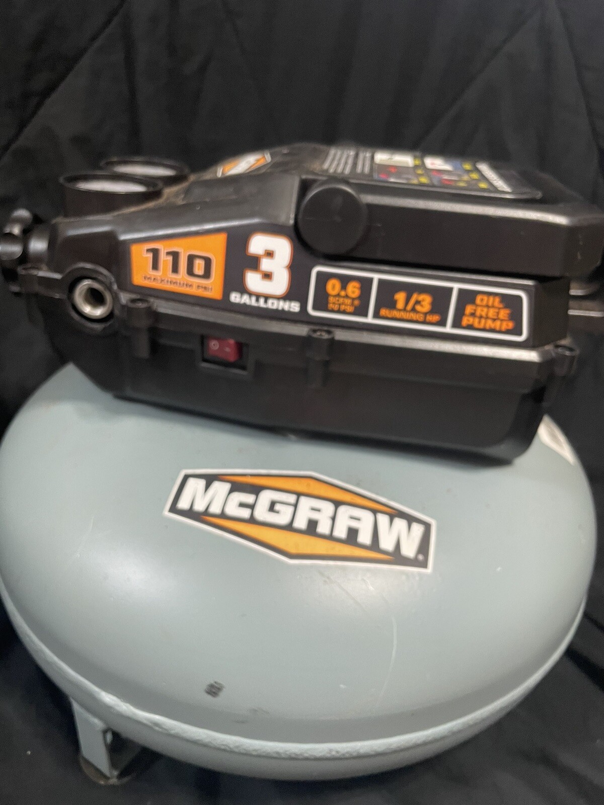 McGRAW 3 Gallon 1/3 HP 110 PSI Oil-Free Pancake Air Compressor NEW. | eBay
