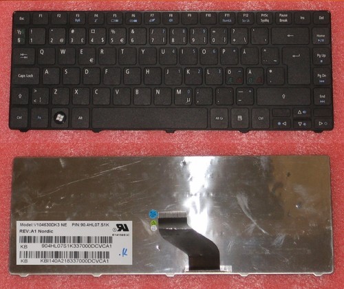 Nordic QWERTY Keyboard Emachine D640 Series KB.I140A.218 90.4HL07.S1K ...