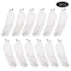 12PCS Artificial Feather Birds Decor Clip on Tree White Feathers Bird ...