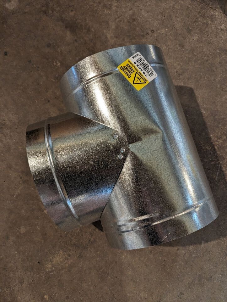 Master Flow 8 In. Round Tee Galvanized Steel Corrosion Resistant HVAC ...