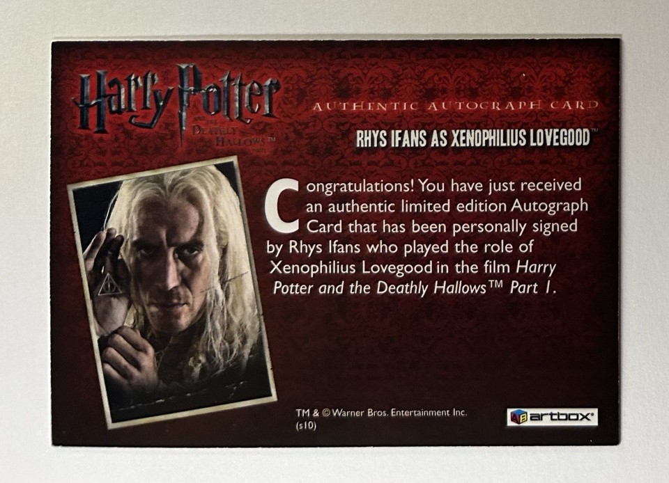 Harry Potter DH 1 Xenophilius Lovegood Rhys Ifans Autograph Card Artbox ...