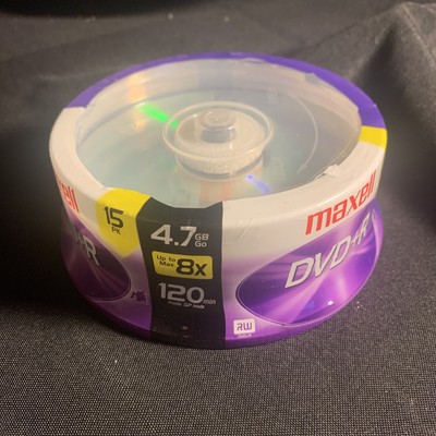Brand New Maxell DVD+R 4.7GB 8x 120min 15 Pack Blank Recordable DVDs ...