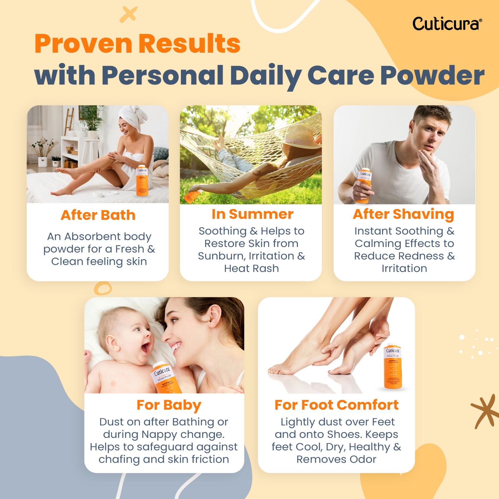 Cuticura Talcum Powder Body Talc Mildly Medicated Soohtes Baby Powder ...