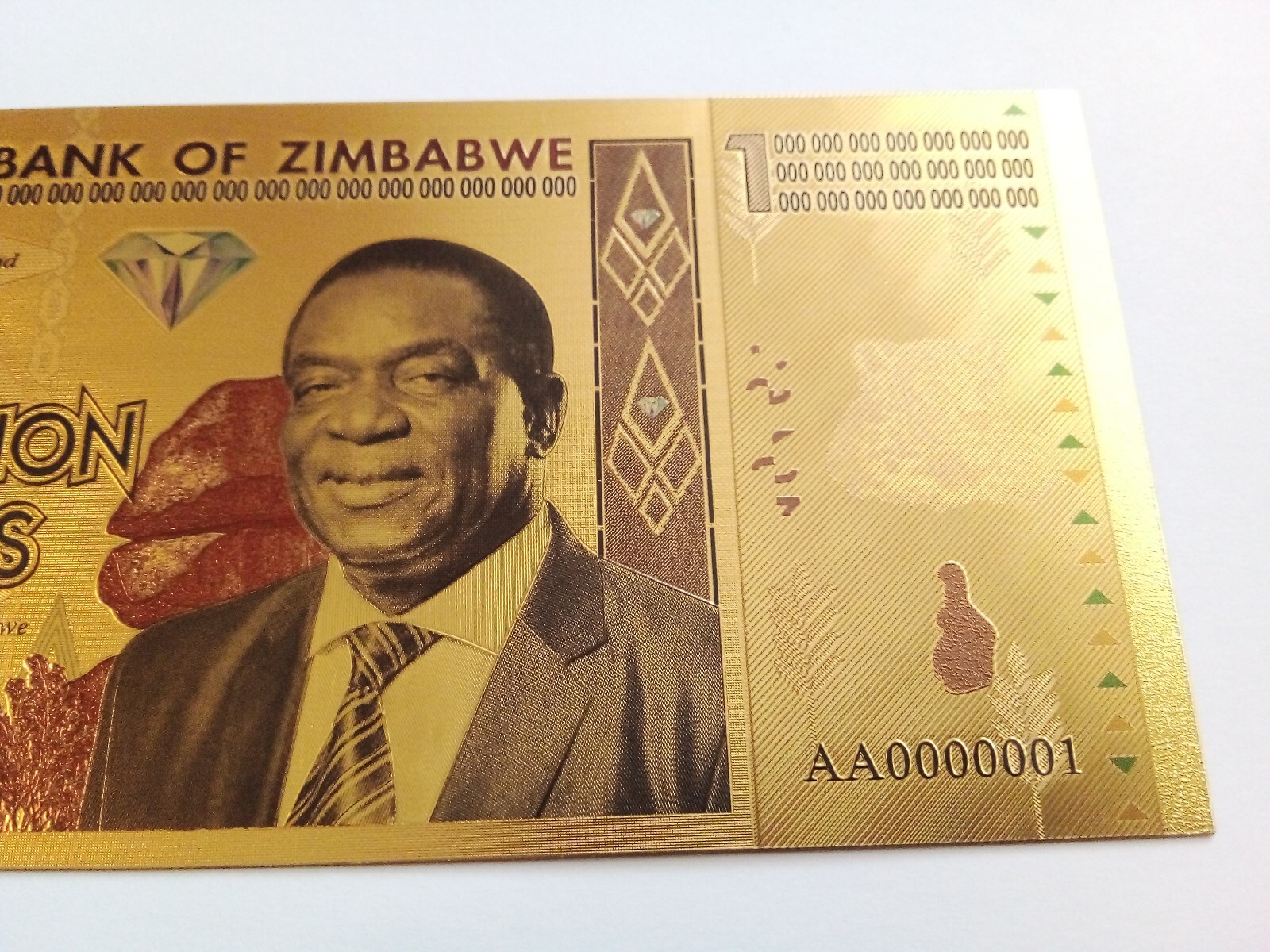 24kGold Plated Zimbabwe $1 Vigintillion Banknote. Great Novelty Item ...