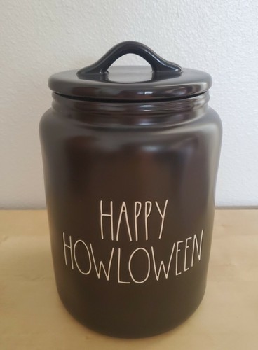 NEW RAE DUNN by MAGENTA Black HOWLOWEEN Cookies Canister Storage Home ...