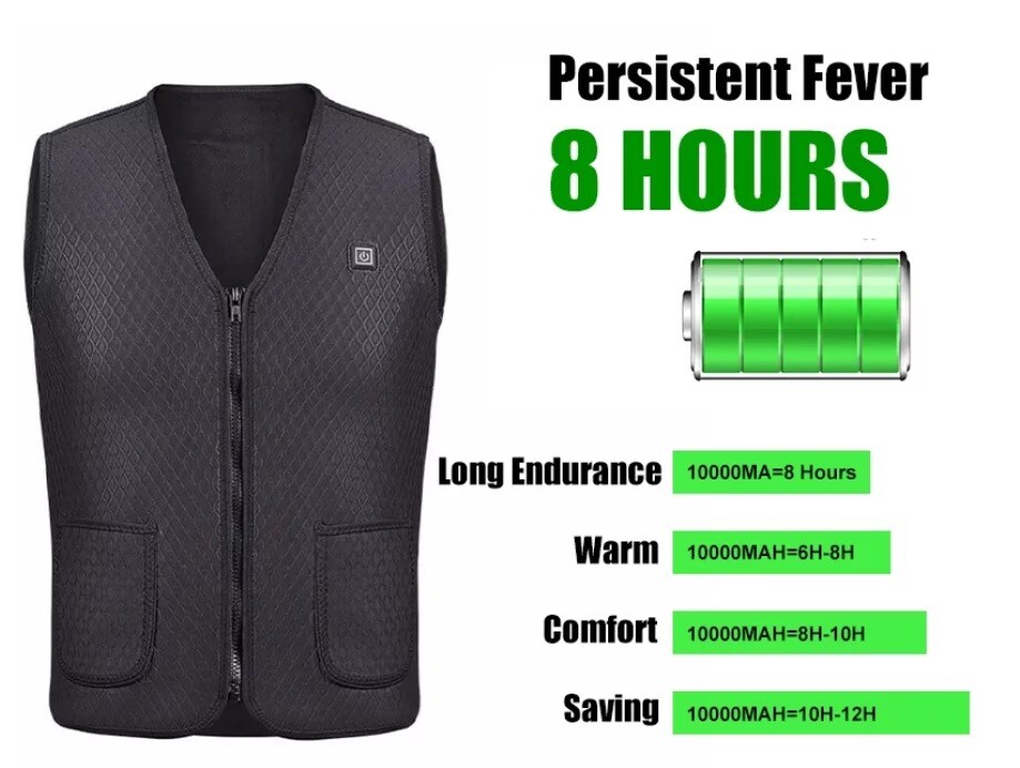 Electric USB Heated Vest Jacket Warm Up Heating Pad Cloth Keep Warm ...