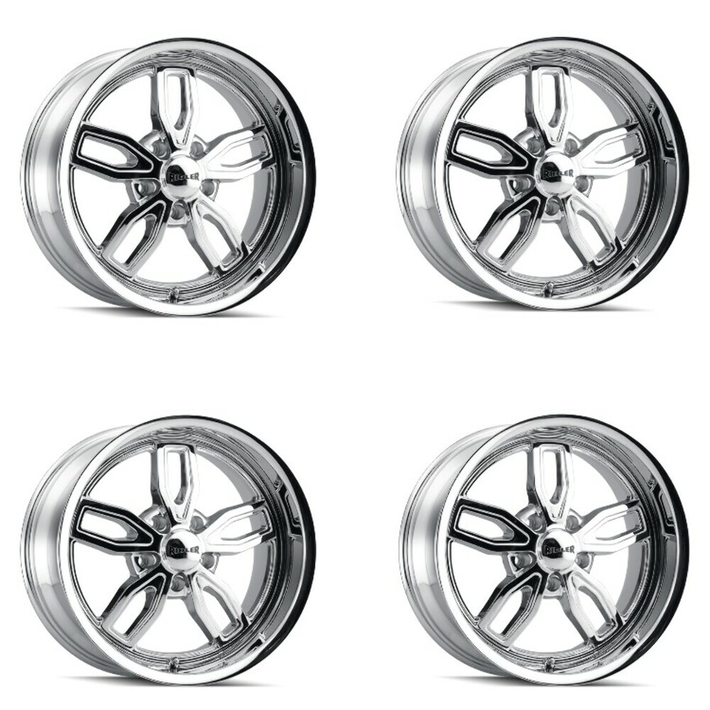 Set 4 18" Ridler 608 18x9 Chrome 5x5 Wheels 0mm Rims For Jeep Chevy GMC ...
