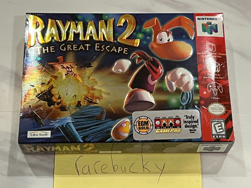 Rayman 2: The Great Escape (N64) NEW SEALED FOIL BOX FIRST RUN, NM CASE ...