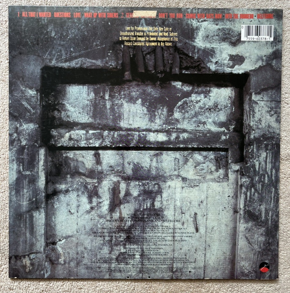 BELFEGORE Self-Titled Vinyl LP PROMO RECORD 1984 Album GOTH 60378-1 NM ...