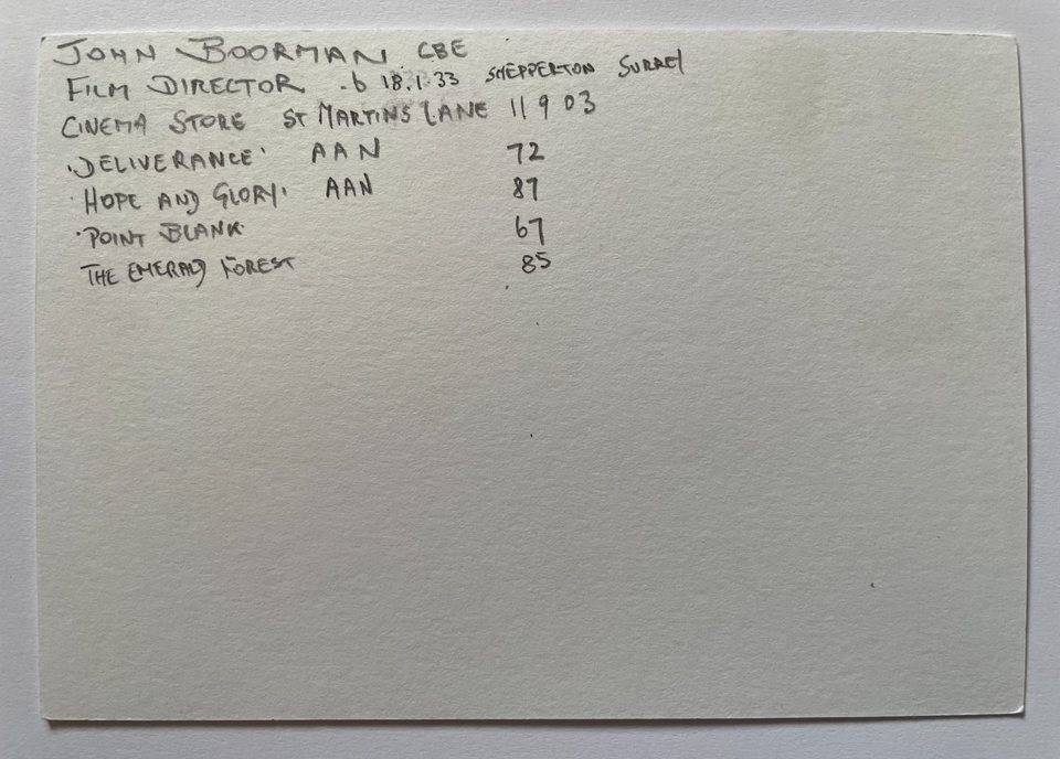 John Boorman - Film Director - Deliverance - Original Hand Signed ...