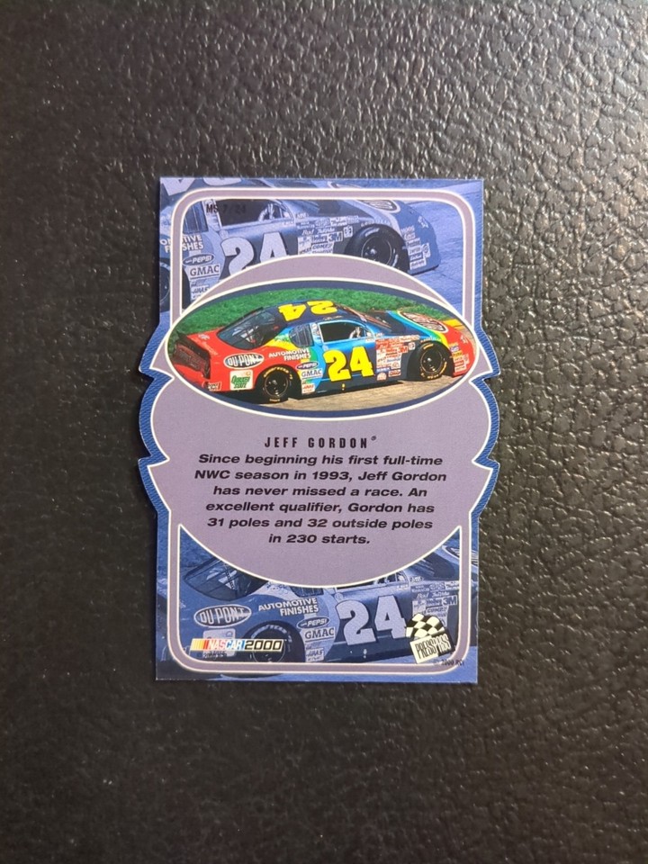 JEFF GORDON 2000 PRESS PASS VIP MAKING THE SHOW DIE-CUT INSERT CARD #MS ...