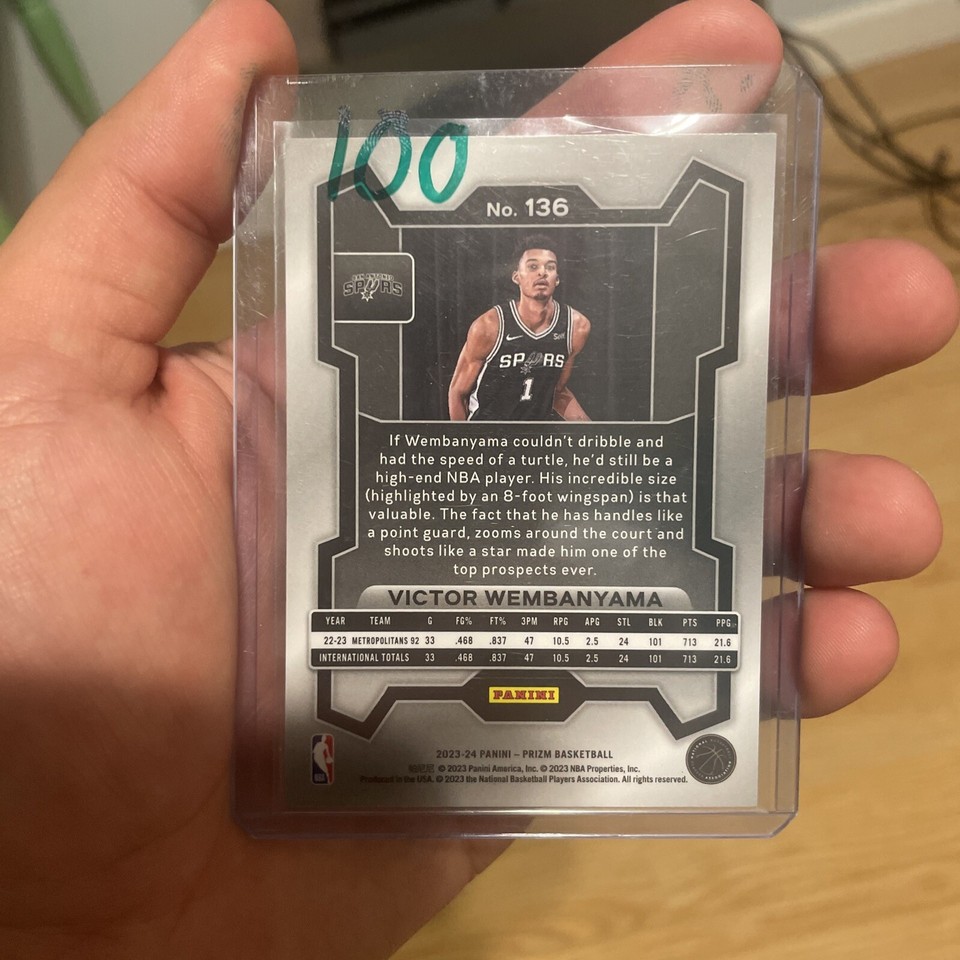 2023-24 Panini Prizm Victor Wembanyama #136 Base Rookie Card RC SPURS ...