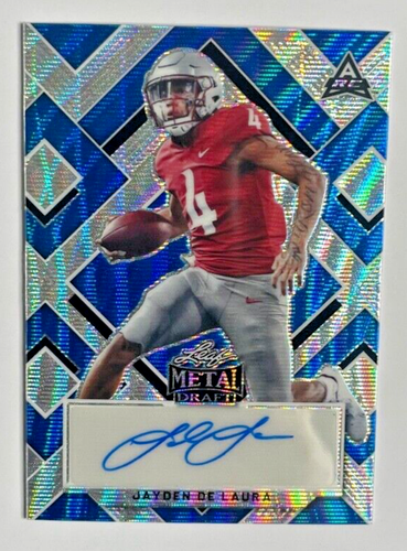 Jayden De Laura 2022 Leaf Metal Draft BLUE WAVE RC AUTO #BA-JDL Arizona ...