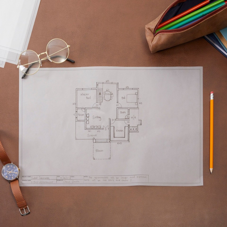 20 Sheets Architectural Vellum Paper with Engineer Title Block, 11x17 ...