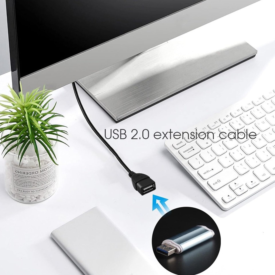 High-Speed USB-USB Extension Cable USB 2.0 Adapter Extender Cord Male ...