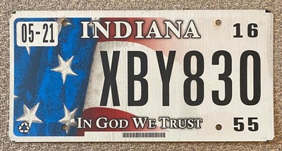 Indiana 2016 MORGAN COUNTY IN GOD WE TRUST License Plate # XBY830 | eBay