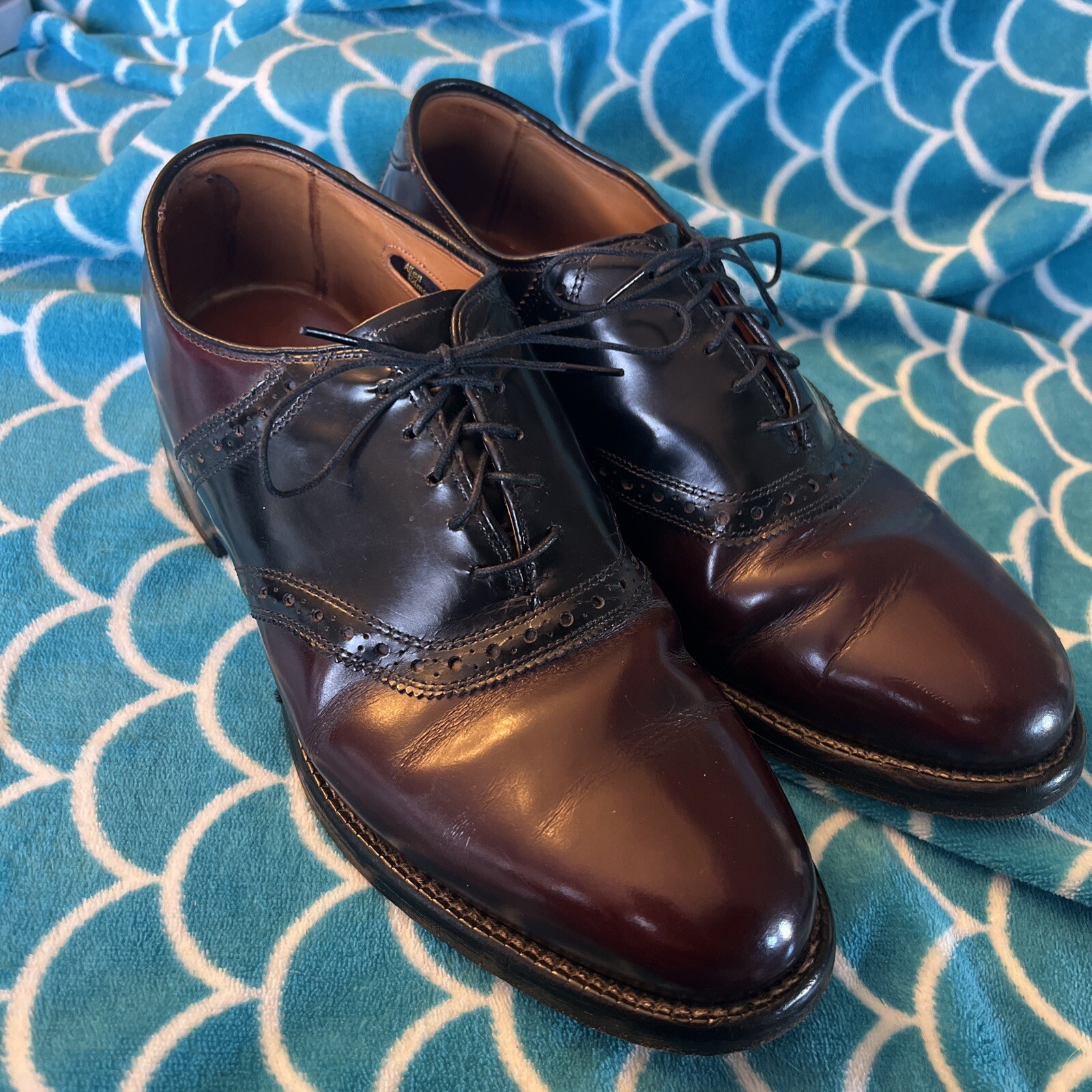 Allen Edmonds Polo Shelton Burgundy Leather Oxford Dress Shoes Size 8 D ...