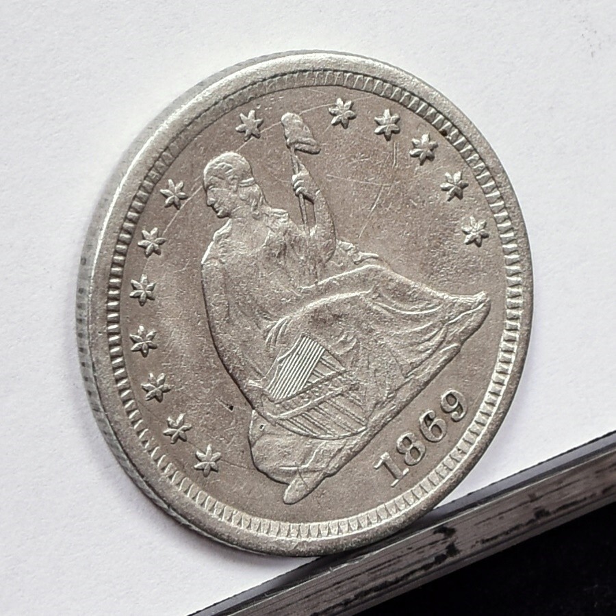 1869-S Liberty Seated Quarter - Ch XF Details, Cleaned (#55418-L) | eBay