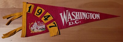 Washington DC The capitol 1947 pennant 18" vintage collectible ...