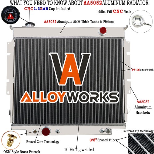 ALLOYWORKS Radiator For 1983-1996 Ford F150 F250 F350 Super Duty 6.9L 7 ...