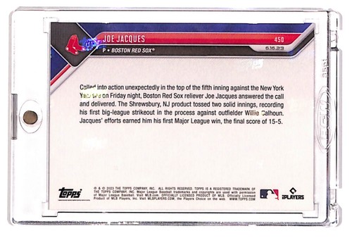 2023 MLB Topps Now Joe Jacques Call-Up RED PARALLEL /10 SSP Red Sox ...