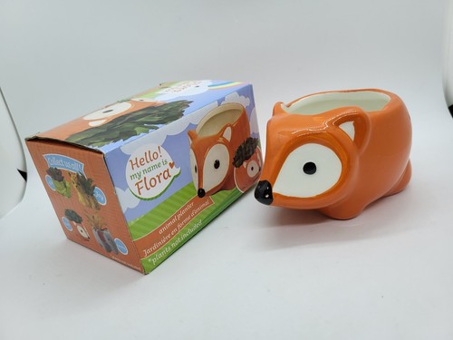 Ceramic Animal Planter Flora The Fox with Box 639277905505| eBay