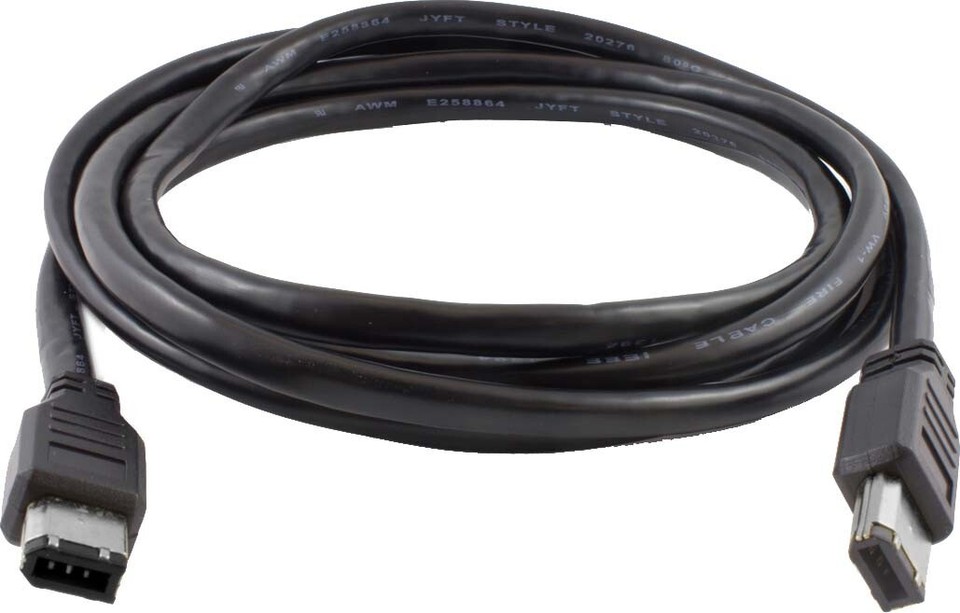 Cable Firewire IEEE 1394 400Mbps 6-Pin Male Male Black 6FT #334068 | eBay