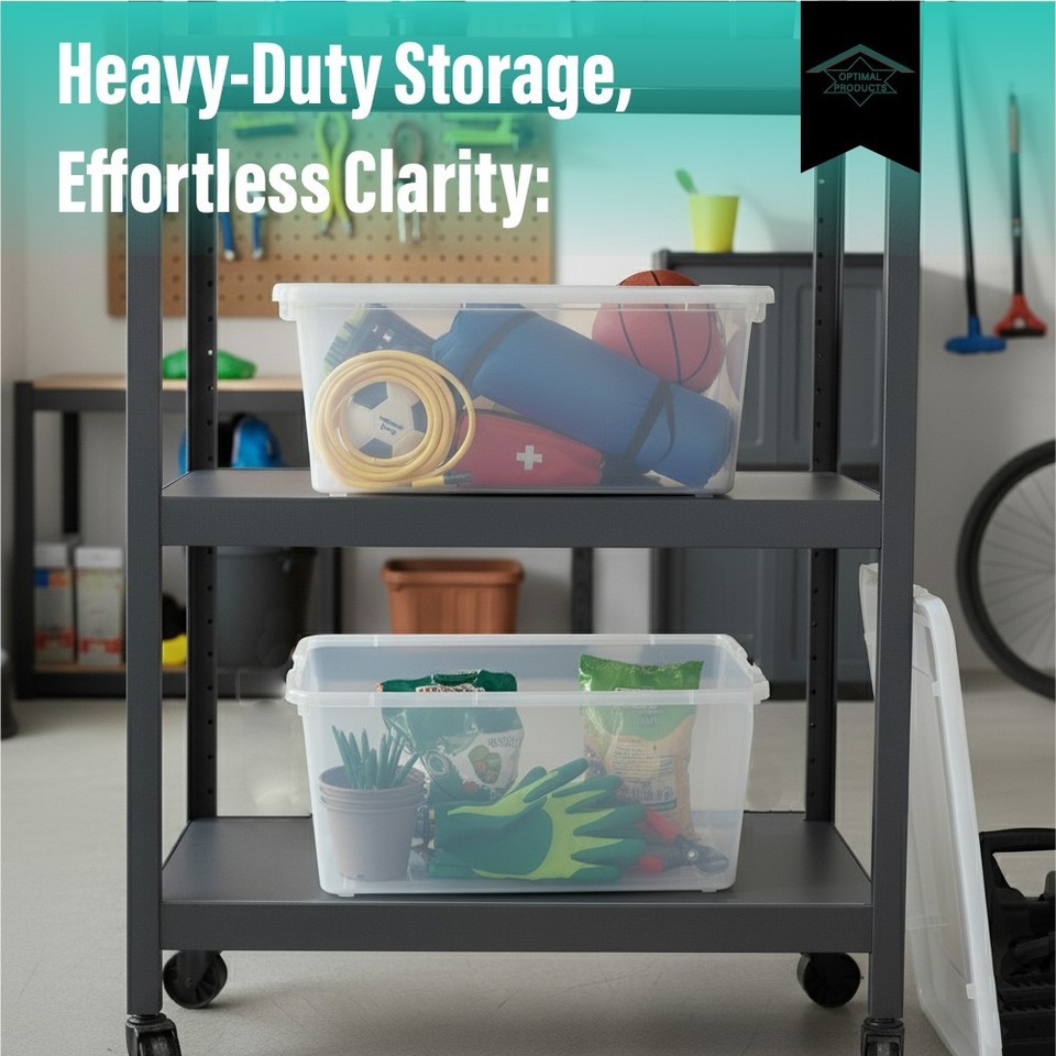 Set Of 5 Plastic Storage Box Boxes WITHOUT LIDS UK MADE Home Office ...