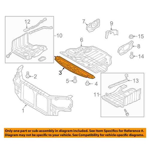 CAPA for 2011-2014 Sonata Front Engine Splash Shield Black Plastic ...