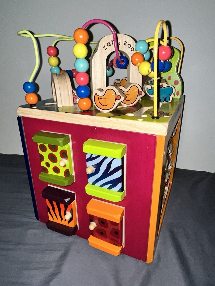 B Toys Zany Zoo Wooden Activity Cube Educational Center for Kids | eBay