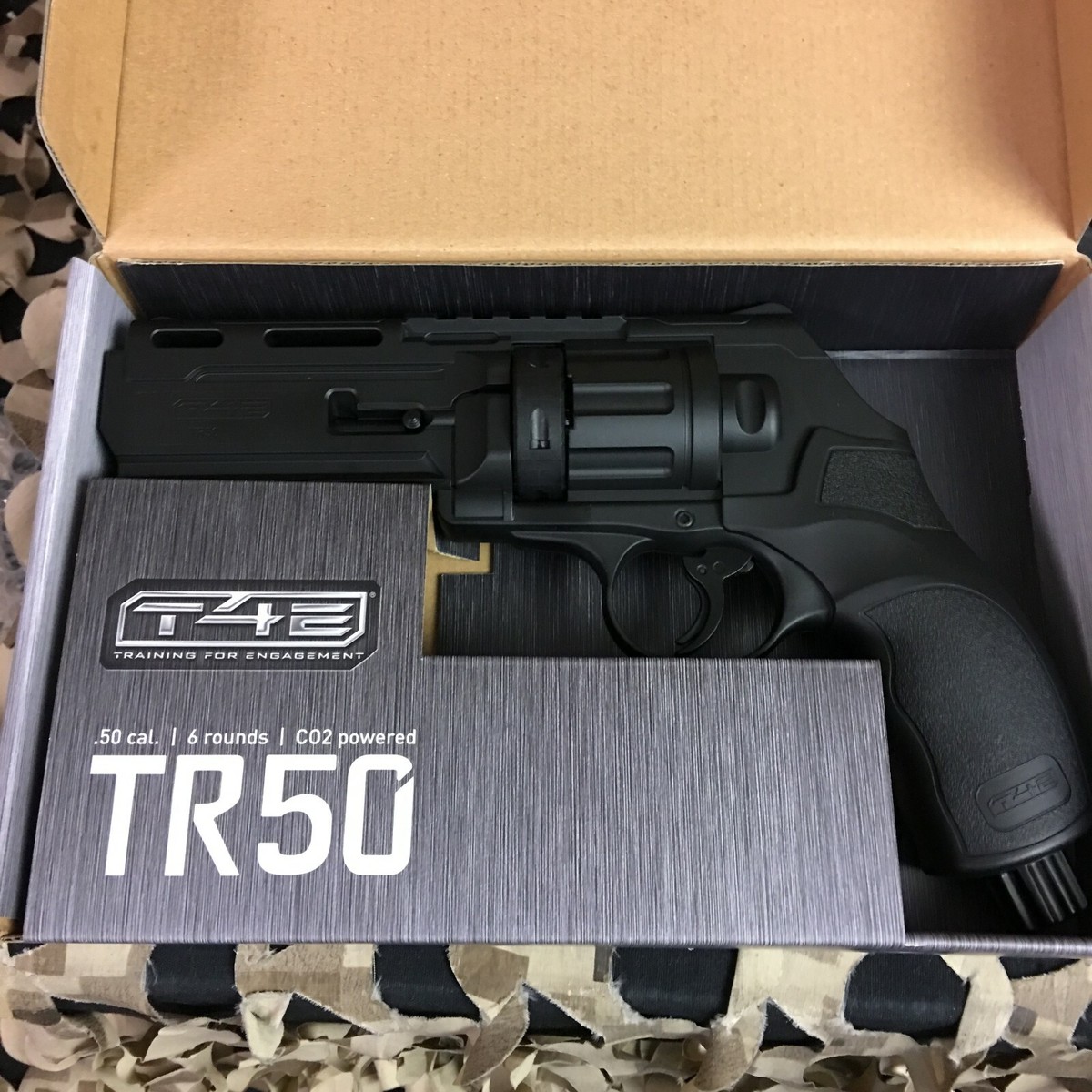 50 Cal CO2 Rubber Ball Launcher T4E .50 Cal TR50 Paintball Revolver For ...