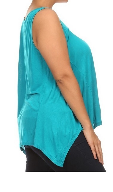 NEW COOL WOMEN SCOOP NECK ASYMMETRIC A LINE SLEEVELESS TANK TUNIC TOP S ...