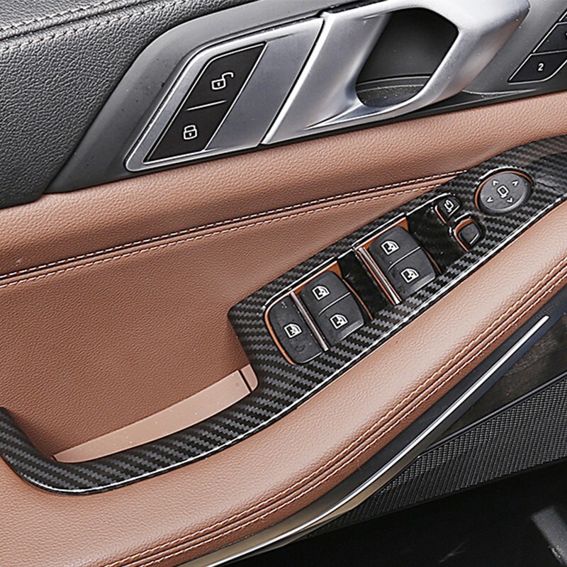 4pcs Car Interior Windows Control Panel Cover Trim Fit For 2019-2022 ...