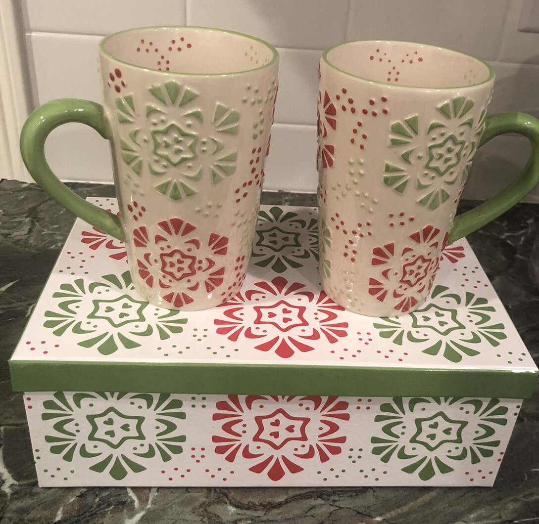 Temptations Winter Garden Theme 16 Oz Mug - Set Of 2. - NEW IN GIFT BOX ...